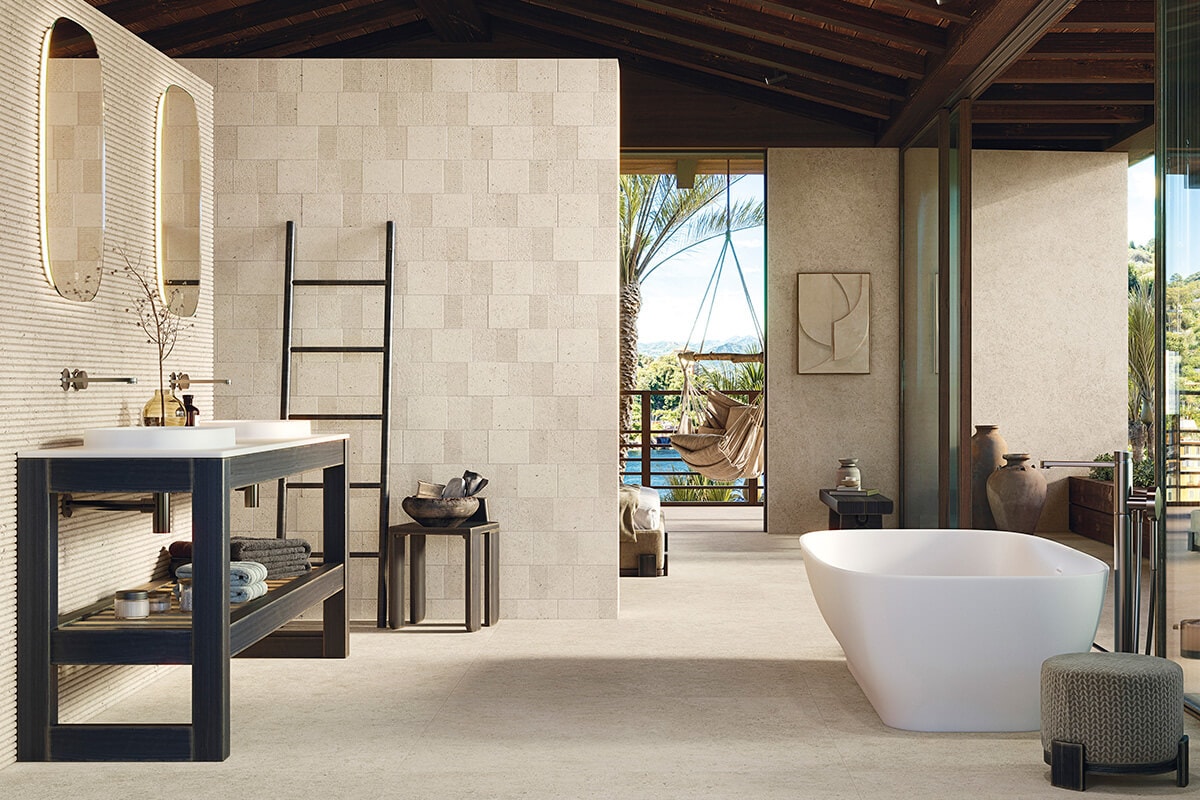 Creame Color Small Bathroom Wall Tile Designs SUMMER GLOSS | Cream